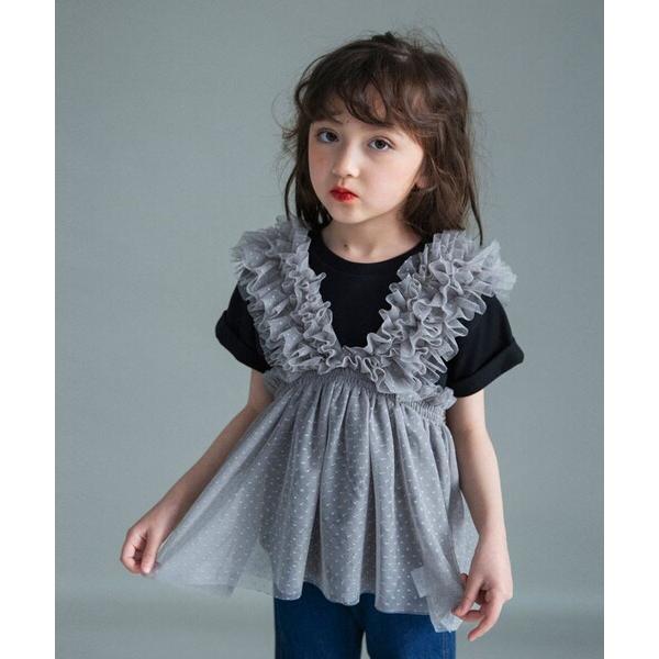 『タイムセール実施中』ZOZO問い合わせ番号:104807356ショップ:branshes，ブランシェスブランド:branshes，ブランシェス商品名:【WEB限定】チュールチュニック×半袖Tシャツセットカテゴリ:トップス>Tシャツ/...