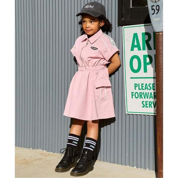 ZOZO問い合わせ番号:104807486ショップ:X-girl Stages，エックスガール ステージスブランド:X-girl Stages，エックスガールステージス商品名:肩ロゴラインカーゴ半袖ワンピースカテゴリ:ワンピース/ドレス&g...