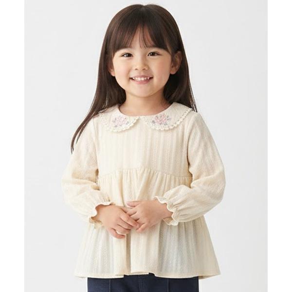ZOZO問い合わせ番号:104807519ショップ:NARUMIYA ONLINE，ナルミヤ オンラインブランド:Pupil House，ピューピルハウス商品名:サクラ刺しゅう衿フリルカットブラウスカテゴリ:トップス>シャツ/ブラウス...