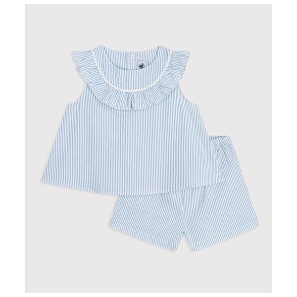 『セール実施中』ZOZO問い合わせ番号:104843613ショップ:PETIT BATEAU，プチバトーブランド:PETIT BATEAU，プチバトー商品名:シアサッカー ベビー２点セット(BOX入り)カテゴリ:トップス>シャツ/ブラ...