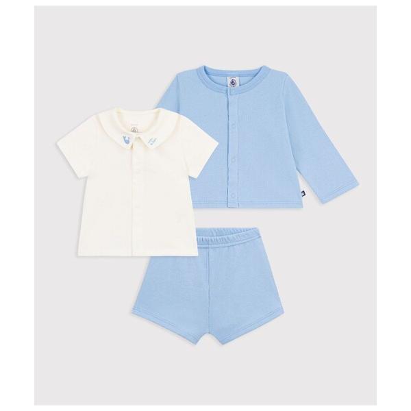 ZOZO問い合わせ番号:104843619ショップ:PETIT BATEAU，プチバトーブランド:PETIT BATEAU，プチバトー商品名:コットン ベビー３点セットカテゴリ:トップス>カーディガン/ボレロブランド品番:A0EYY素...