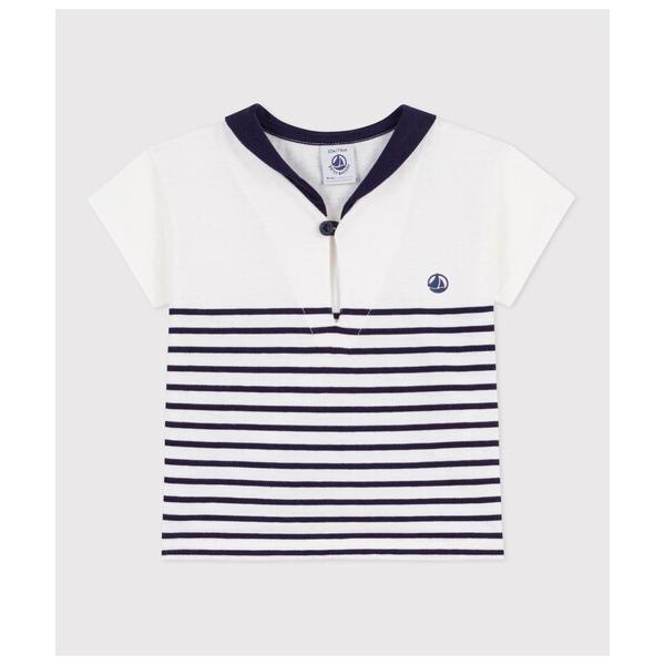 ZOZO問い合わせ番号:104843630ショップ:PETIT BATEAU，プチバトーブランド:PETIT BATEAU，プチバトー商品名:セーラーカラー半袖Tシャツカテゴリ:トップス>Tシャツ/カットソーブランド品番:A0F5E素...