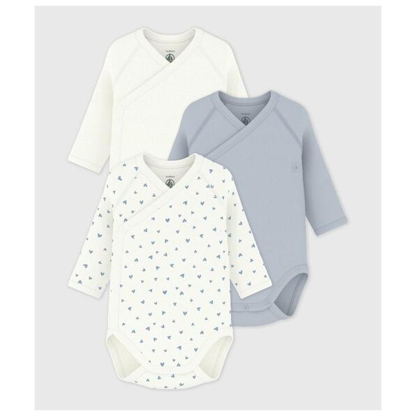 ※このアイテムは返品・交換対象外商品です。ZOZO問い合わせ番号:104843638ショップ:PETIT BATEAU，プチバトーブランド:PETIT BATEAU，プチバトー商品名:ハートプリント長袖あわせボディ３枚組カテゴリ:ママ＆ベビ...