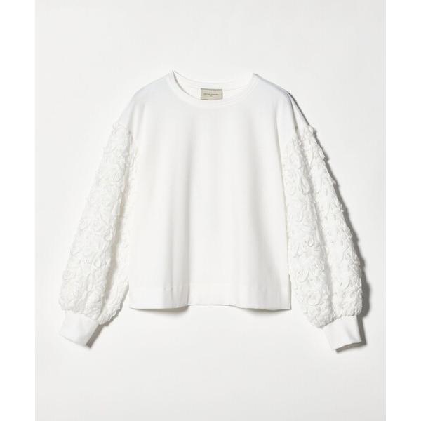 ZOZO問い合わせ番号:104879100ショップ:UNITED ARROWS，ユナイテッドアローズブランド:UNITED ARROWS，ユナイテッドアローズ商品名:エンブロイダリーフラワー ショルダーコンビ カットソーカテゴリ:トップス&...