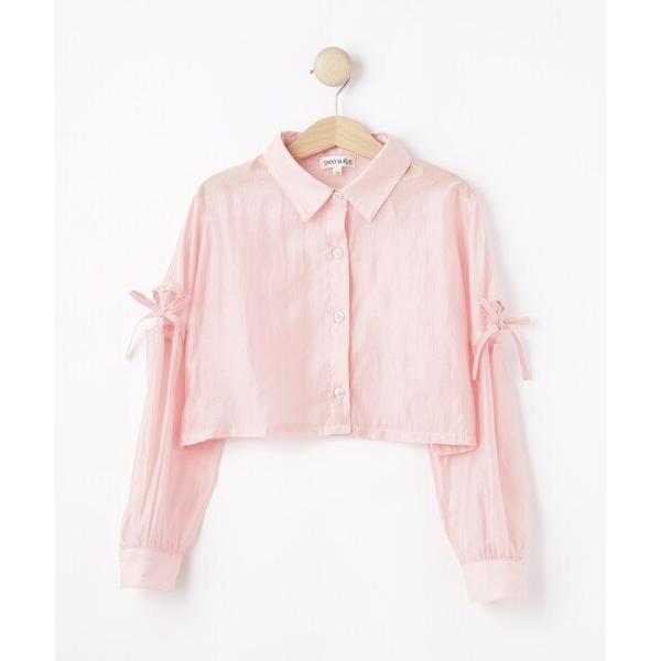 『タイムセール実施中』ZOZO問い合わせ番号:104916130ショップ:SHOO・LA・RUE，シューラルーブランド:SHOO・LA・RUE，シューラルー商品名:【130-150cm】クロップドシアーリボンシャツカテゴリ:トップス>...