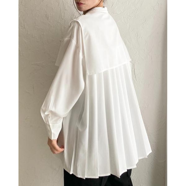 『タイムセール実施中』ZOZO問い合わせ番号:104916165ショップ:wears，ウェアーズブランド:She's Closet，シーズクローゼット商品名:バンドカラーバックプリーツ 長袖ビッグカラー シャツ ブラウスカテゴリ:トップス&...