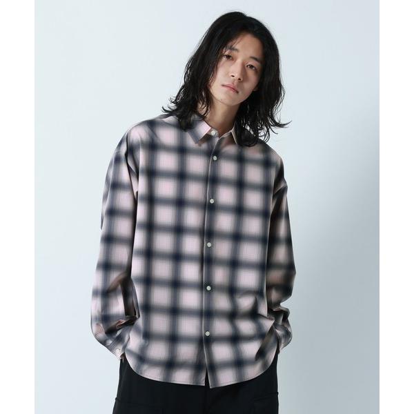 ZOZO問い合わせ番号:104917154ショップ:RAGEBLUE，レイジブルーブランド:RAGEBLUE，レイジブルー商品名:【LUXURY+EASY】OVER SIZE DRAPE OMBRE CHECK SHIRTS / ラグイージ...