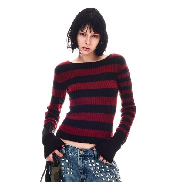 ZOZO問い合わせ番号:104917612ショップ:BEEDEN，ビーデンブランド:BEEDEN，ビーデン商品名:SHOULDER PAD BORDER KNIT TOPSカテゴリ:トップス>ニット/セーターブランド品番:0205A1...