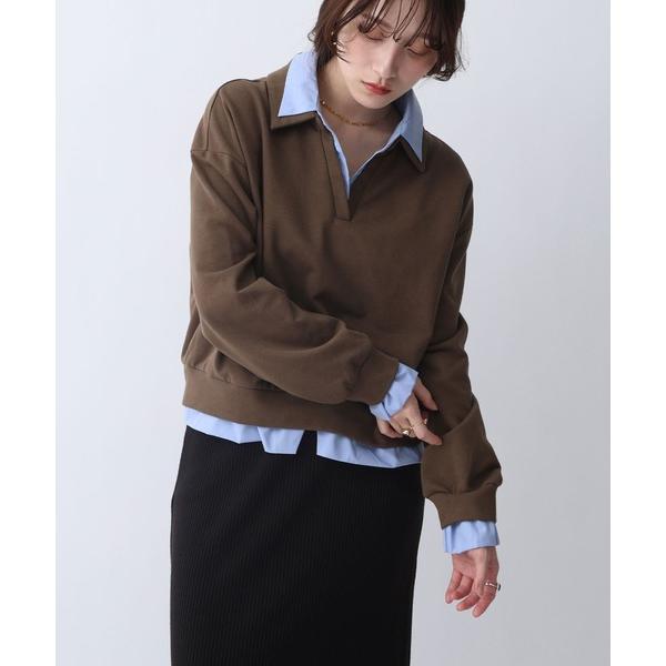 ZOZO問い合わせ番号:104919412ショップ:Chaco closet，チャコクローゼットブランド:NOAHL，ノアル商品名:【NOAHL】シャツレイヤードスウェットトップスカテゴリ:トップス>スウェットブランド品番:nltp5...