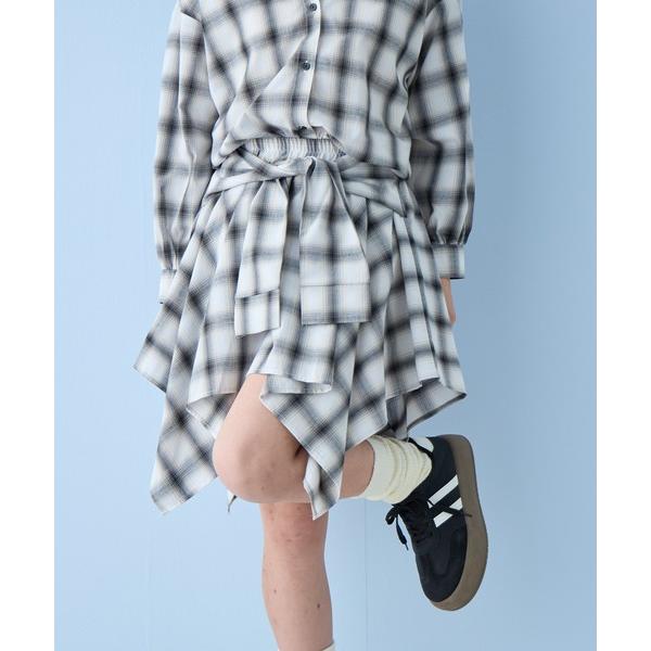 『タイムセール実施中』ZOZO問い合わせ番号:104919502ショップ:cross marche，クロスマルシェブランド:BISKEE，ビスキー商品名:腰巻シャツ風チェックスカートカテゴリ:スカート>スカートブランド品番:21298...