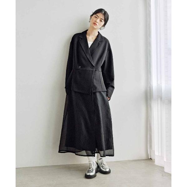 ZOZO問い合わせ番号:104919716ショップ:FELISSIMO，フェリシモブランド:MEDE19F，メデジュウキュウ商品名:ＭＥＤＥ１９Ｆ　ジャケットドッキングワンピース〈ブラック〉カテゴリ:ワンピース/ドレス>ワンピースブラ...