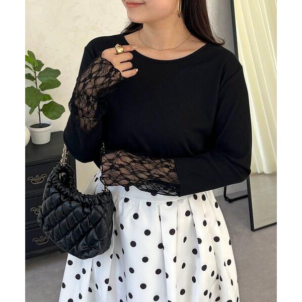 ZOZO問い合わせ番号:104919754ショップ:prose verse，プロズヴェールブランド:prose verse，プロズヴェール商品名:袖レース切替トップスカテゴリ:トップス>Tシャツ/カットソーブランド品番:PVZ1061...