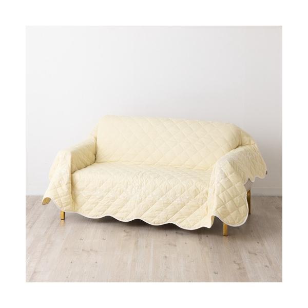 ZOZO問い合わせ番号:104955437ショップ:Francfranc，フランフランブランド:Francfranc，フランフラン商品名:ラグにもなるマルチカバー エンブロイダリー スカラップ L イエロー 200×200cm ソファーカバ...