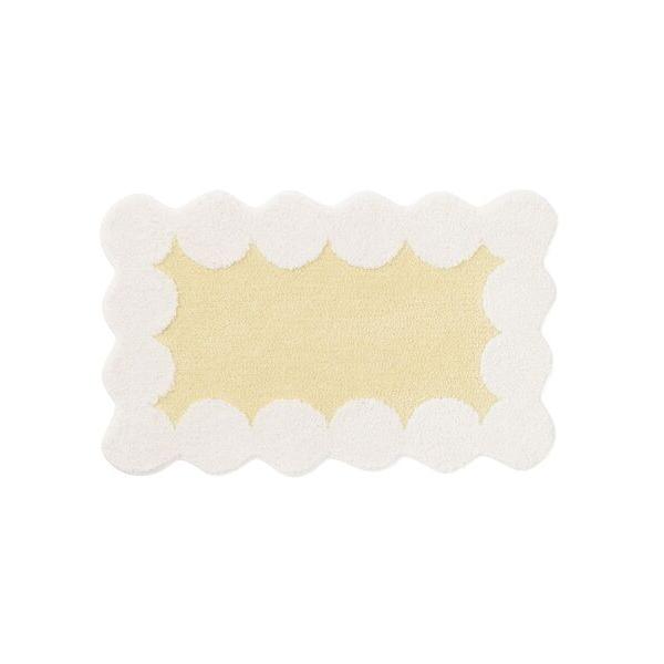 ZOZO問い合わせ番号:104955440ショップ:Francfranc，フランフランブランド:Francfranc，フランフラン商品名:ドットフレーム マット 830×520 イエロー×アイボリー 玄関マット 玄関 寝室カテゴリ:インテリ...