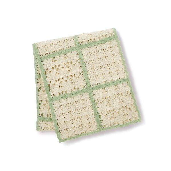 ZOZO問い合わせ番号:104955443ショップ:Francfranc，フランフランブランド:Francfranc，フランフラン商品名:スプリングフラワー クロシェ スロー（ひざ掛け） 1500×1000 アイボリー×ライトグリーンカテゴ...