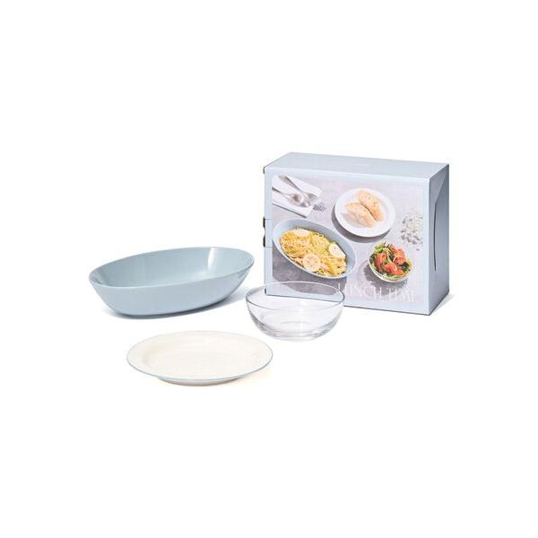 ZOZO問い合わせ番号:104955450ショップ:Francfranc，フランフランブランド:Francfranc，フランフラン商品名:スターター3点セット ランチタイム ブルー 食器 レンジ対応 食洗機対応 皿カテゴリ:食器/キッチン&...