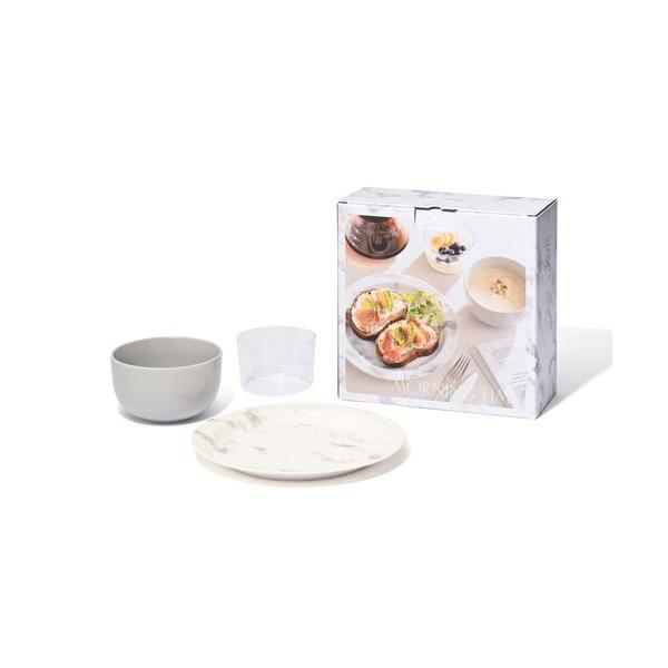 『セール実施中』ZOZO問い合わせ番号:104955461ショップ:Francfranc，フランフランブランド:Francfranc，フランフラン商品名:スターター3点セット モーニングタイム マーブル 食器 レンジ対応 食洗機対応 皿カテ...