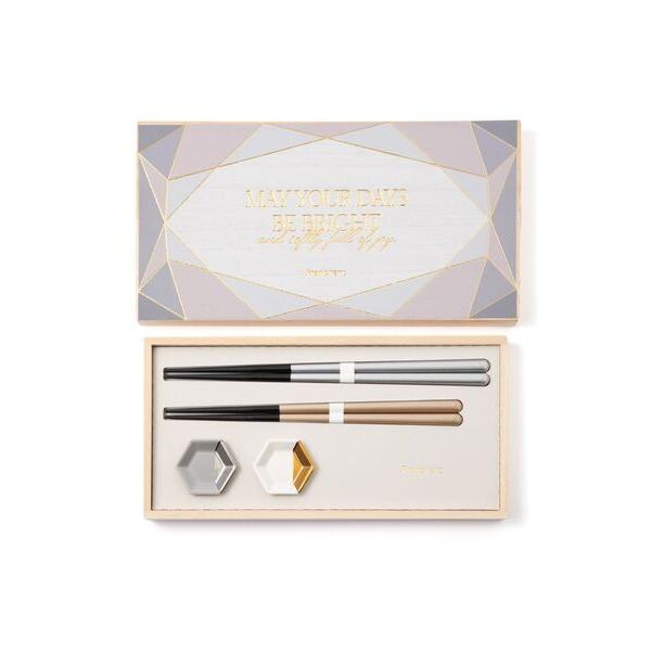 ZOZO問い合わせ番号:104955483ショップ:Francfranc，フランフランブランド:Francfranc，フランフラン商品名:ペアギフト 箸＆箸置きセット ダイヤ ギフト プレゼント 結婚祝い 4個セットカテゴリ:食器/キッチン...