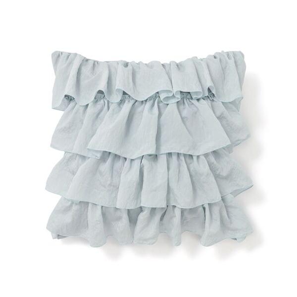 ZOZO問い合わせ番号:104955507ショップ:Francfranc，フランフランブランド:Francfranc，フランフラン商品名:サテンフリル クッションカバー 450×450 ライトブルー（017）カテゴリ:インテリア>クッ...