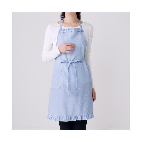 ZOZO問い合わせ番号:104955513ショップ:Francfranc，フランフランブランド:Francfranc，フランフラン商品名:ドットフリル フルエプロン ブルーカテゴリ:食器/キッチン>エプロンブランド品番:1104080...