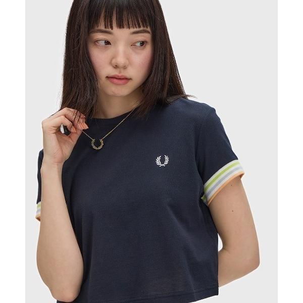 ZOZO問い合わせ番号:104958454ショップ:FRED PERRY，フレッドペリーブランド:FRED PERRY，フレッドペリー商品名:Striped Cuff Pique T-Shirt／ストライプカフスピケTシャツカテゴリ:トップ...