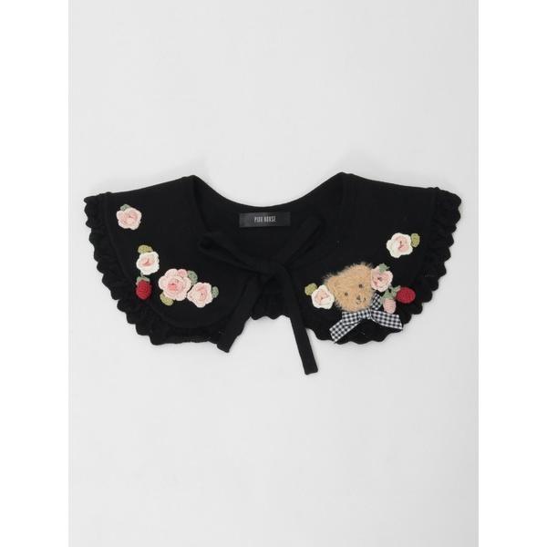 ZOZO問い合わせ番号:104958746ショップ:PINK HOUSE，ピンクハウスブランド:PINK HOUSE，ピンクハウス商品名:テディ＆ローズモチーフ付きティペットカテゴリ:ファッション雑貨>付け襟ブランド品番:A2161P...