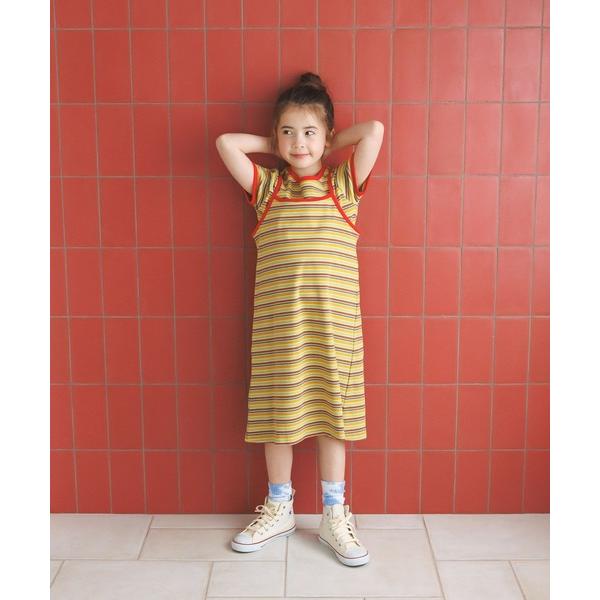 ZOZO問い合わせ番号:104958992ショップ:BAYFLOW，ベイフローブランド:BAYFLOW，ベイフロー商品名:[Tシャツ＋ワンピSET(3way)]ボーダーコンビキャミワンピ(KIDS)カテゴリ:ワンピース/ドレス>ワンピ...