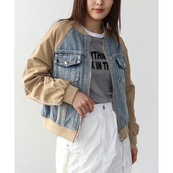 ZOZO問い合わせ番号:104959020ショップ:Three Four Time，スリーフォータイムブランド:Three Four Time，スリーフォータイム商品名:ナイロンデニムドッキングブルゾンカテゴリ:ジャケット/アウター>...