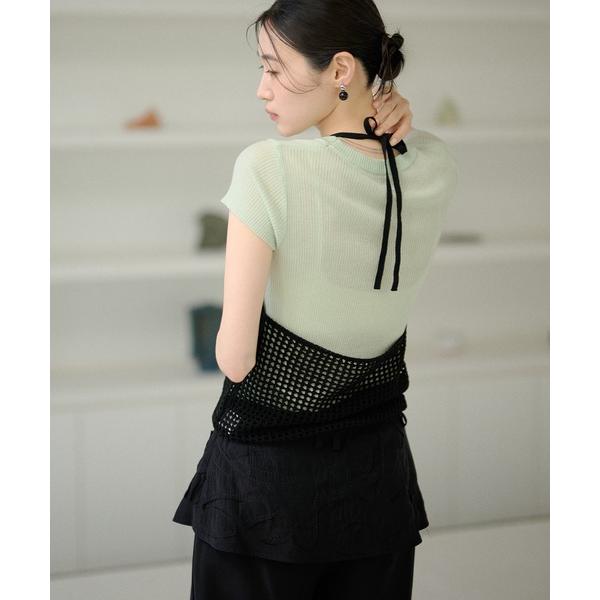 ZOZO問い合わせ番号:104959238ショップ:LAULEN，ローレンブランド:LAULEN，ローレン商品名:mesh halter neck knit tops /メッシュホルターネックニットトップスカテゴリ:トップス>キャミソ...