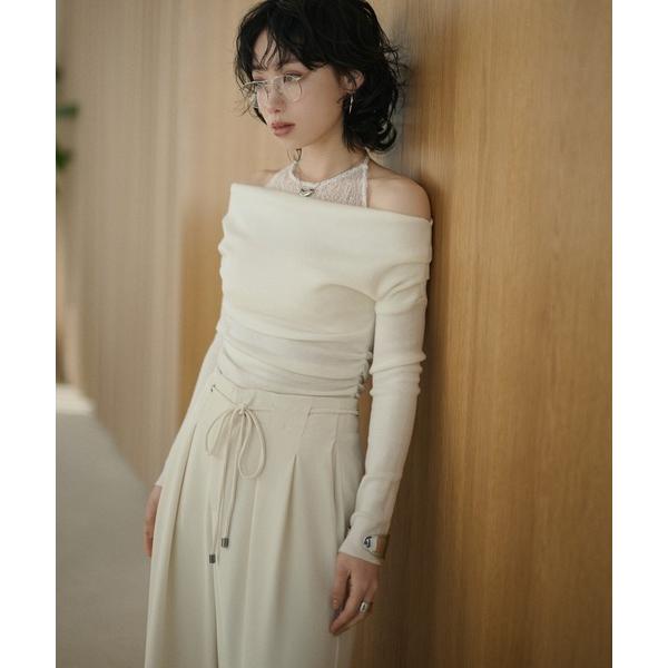 ZOZO問い合わせ番号:104959242ショップ:LAULEN，ローレンブランド:LAULEN，ローレン商品名:lace halter fake layered knit /レースホルターフェイクレイヤードニットカテゴリ:トップス>...