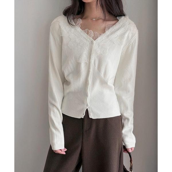 『タイムセール実施中』ZOZO問い合わせ番号:104974899ショップ:by LEGNA，バイレグナブランド:by LEGNA，バイレグナ商品名:襟レースニットカーディガンカテゴリ:トップス>カーディガン/ボレロブランド品番:tp2...