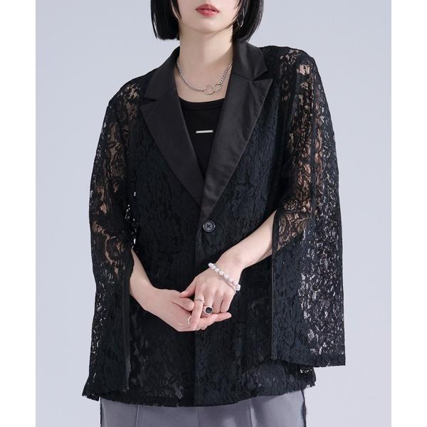 ZOZO問い合わせ番号:104981479ショップ:Ellno Loset，エルノロゼットブランド:Ellno Loset，エルノロゼット商品名:2wayコードレースジャケット/SETUP対応カテゴリ:ジャケット/アウター>テーラード...