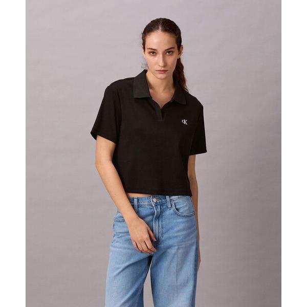ZOZO問い合わせ番号:104996413ショップ:Calvin Klein，カルバンクラインブランド:Calvin Klein，カルバン・クライン商品名:CKモノグラムリブショートスリーブポロシャツカテゴリ:トップス>ポロシャツブラ...
