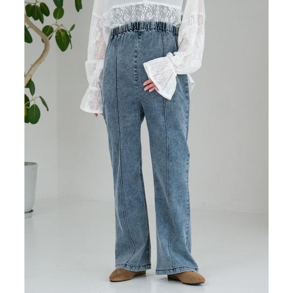 ZOZO問い合わせ番号:104996524ショップ:LEPSIM，レプシィムブランド:LEPSIM，レプシィム商品名:【産前・産後対応】マタニティ／ピンタックデニムフレア2　647410カテゴリ:ママ＆ベビー>マタニティウェア/グッズ...