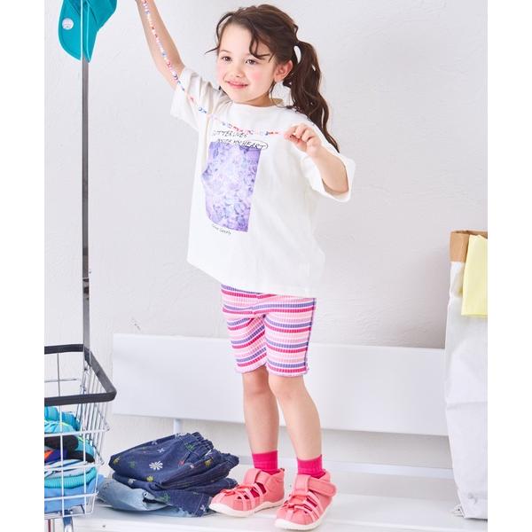 ZOZO問い合わせ番号:104996608ショップ:pairmanon，ペアマノンブランド:pairmanon，ペアマノン，coucou manon，ククゥ マノン商品名:【リブコットン100】ガールズ 配色メローアソート総柄サイクルパンツ...