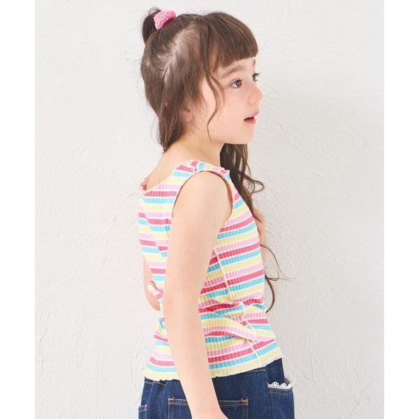 『セール実施中』ZOZO問い合わせ番号:104996610ショップ:pairmanon，ペアマノンブランド:pairmanon，ペアマノン，coucou manon，ククゥ マノン商品名:【リブコットン100】ガールズ 配色メロー 総柄タン...