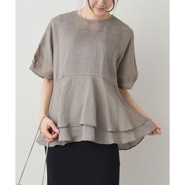 ZOZO問い合わせ番号:104997581ショップ:PUAL CE CIN，ピュアルセシンブランド:PUAL CE CIN，ピュアルセシン商品名:ラミー2枚重ねペプラムブラウスカテゴリ:トップス>シャツ/ブラウスブランド品番:0261...