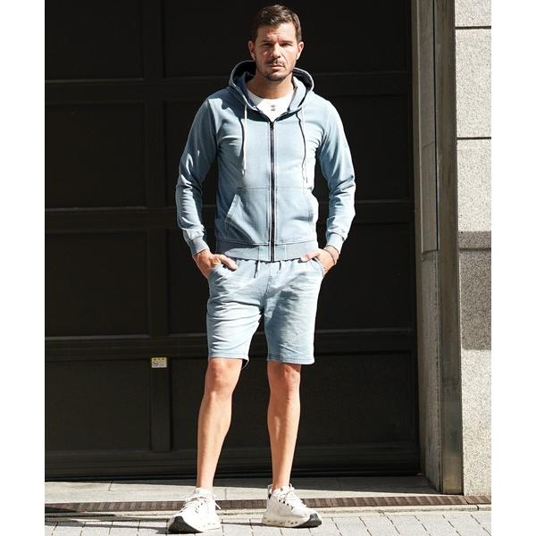 ZOZO問い合わせ番号:104997915ショップ:JOKER，ジョーカーブランド:SOMEDIFF，サムディフ，JOKER，ジョーカー商品名:【SOMEDIFF】スウェットデニムショーツセットアップ メンズ 上下セット パーカー ハーフパ...