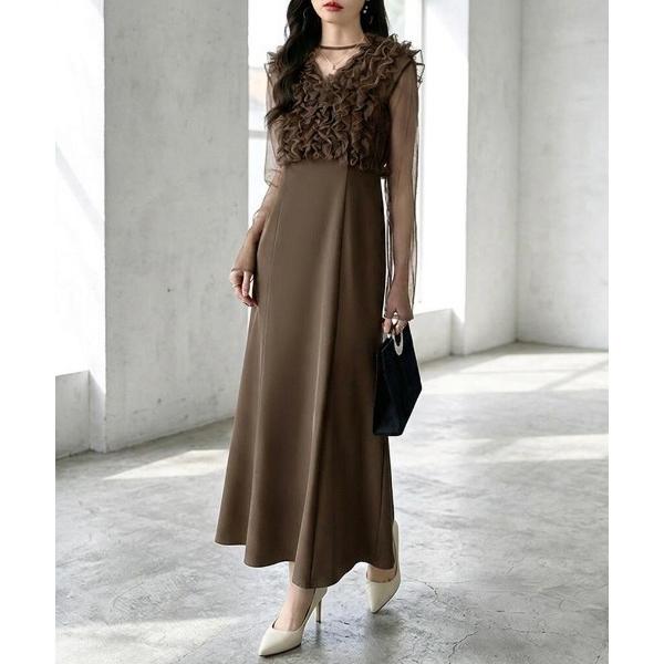 『タイムセール実施中』ZOZO問い合わせ番号:104998622ショップ:Ada.，エイダブランド:COCOMOMO，ココモモ商品名:重なりで魅せる、グレイスフリルレイヤードドレス パーティードレス 3点セット チュールフリル ベスト シア...