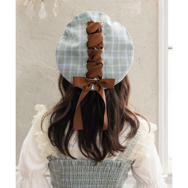 ZOZO問い合わせ番号:104998641ショップ:axes femme，アクシーズファムブランド:axes femme，アクシーズファム商品名:編上リボンチェックベレーカテゴリ:帽子>ハットブランド品番:TS632X09素材:(表地...