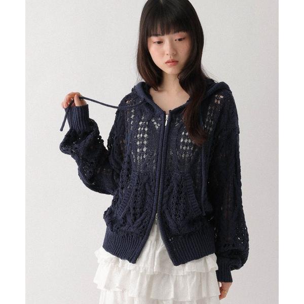 『セール実施中』ZOZO問い合わせ番号:104998664ショップ:Heather，ヘザーブランド:Heather，ヘザー商品名:透かし編みZIPフーディ　661783カテゴリ:トップス>ニット/セーターブランド品番:661783素材...