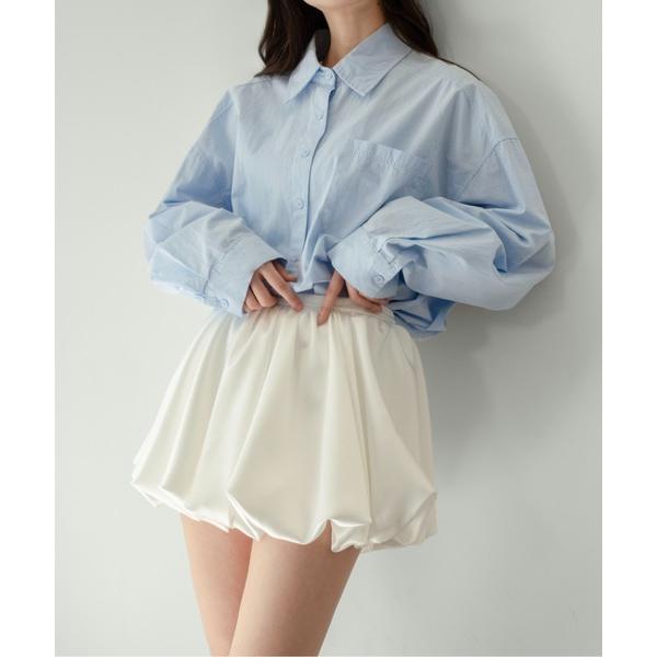 ZOZO問い合わせ番号:104998672ショップ:by muni:r，バイ ムニールブランド:on:nue，オンニュ商品名:【on:nue】[着用動画あり！/2色展開/2サイズ展開] サテンバルーンミニスカート /2026 SS COLL...