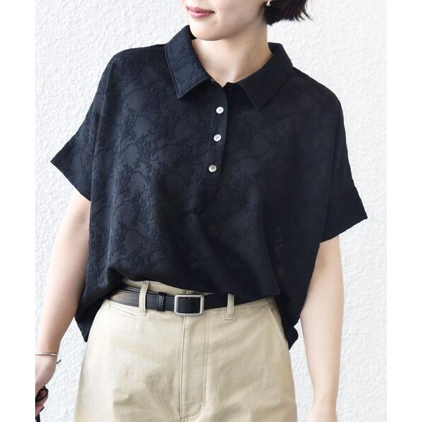 ZOZO問い合わせ番号:104999938ショップ:SHIPS for women，シップス フォー ウィメンブランド:SHIPS，シップス商品名:【WEB限定】〈手洗い可能〉シアー ジャカード ポロ 襟 ショート スリーブ プルオーバーカ...