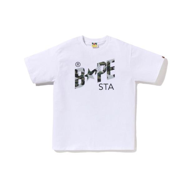 ZOZO問い合わせ番号:104999956ショップ:A BATHING APE，ア ベイシング エイプブランド:A BATHING APE，アベイシングエイプ商品名:STA OVER PRINT 1ST CAMO BAPE STA TEEカ...
