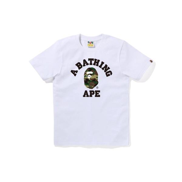 ZOZO問い合わせ番号:105000027ショップ:A BATHING APE，ア ベイシング エイプブランド:A BATHING APE，アベイシングエイプ商品名:GLITCH WOODLAND CAMO COLLEGE TEEカテゴリ:...