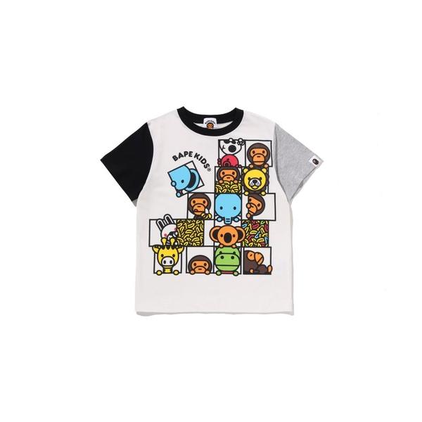 ZOZO問い合わせ番号:105000124ショップ:A BATHING APE，ア ベイシング エイプブランド:A BATHING APE，アベイシングエイプ商品名:BABY MILO FRIENDS  BLOCK TEEカテゴリ:トップス...