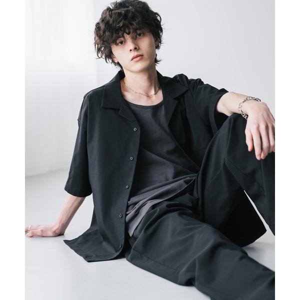 ZOZO問い合わせ番号:105000980ショップ:Rocky Monroe，ロッキーモンローブランド:Rocky Monroe，ロッキーモンロー商品名:新色追加 セットアップ 接触冷感 多機能素材 リネンライク半袖開襟シャツ＆セミワイドイ...