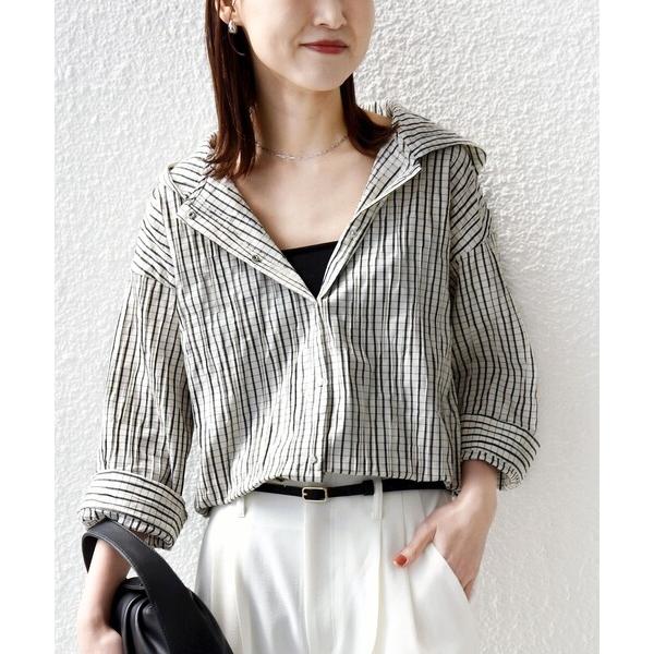 ZOZO問い合わせ番号:105001307ショップ:SHIPS for women，シップス フォー ウィメンブランド:SHIPS，シップス商品名:【WEB限定】〈手洗い可能〉ストライプ フード 羽織り シャツカテゴリ:トップス>シャ...