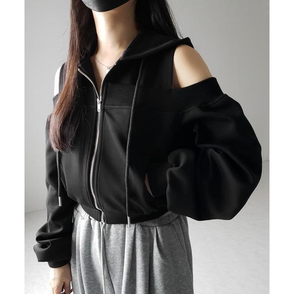 参考価格：8，360円発売時期：2024年10月コンディション：A（使用感なし）数回使用した程度で使用感が感じられないアイテム参考商品名：【 ２color 】オープンショルダーカットアウトジップアップパーカー ／ open shoulder...