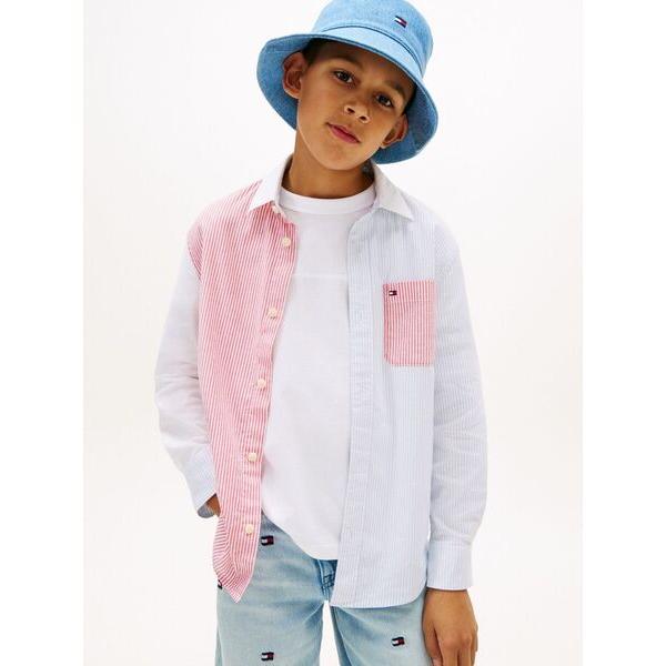 ZOZO問い合わせ番号:105034625ショップ:TOMMY HILFIGER，トミー ヒルフィガーブランド:TOMMY HILFIGER，トミーヒルフィガー商品名:BOYS フレックスイサカフラッグロングスリーブシャツカテゴリ:トップス...